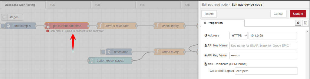 Node Red pac-read PAC error 0. Failed to connect to controller - Node-RED - OptoForums