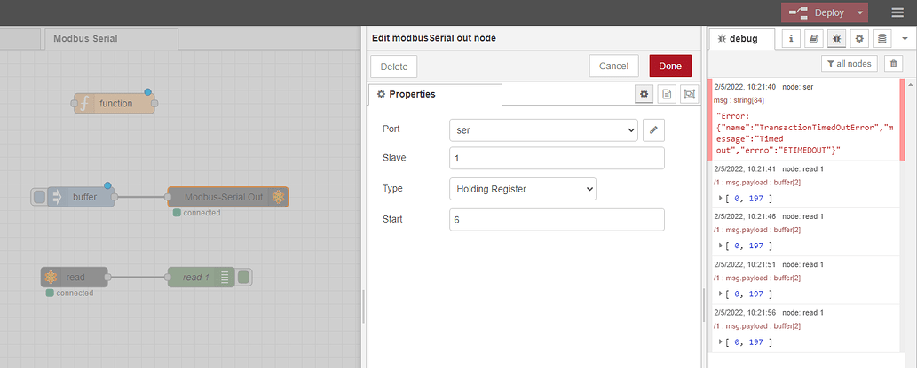 Troubleshooting Node-RED Modbus issues - Node-RED - OptoForums