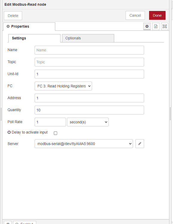 Node-red energy meter rs485 modbus connection - Node-RED - OptoForums