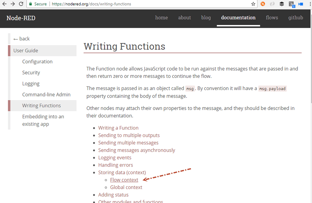 Storing data in a flow function (persistent/context data) - Node-RED - OptoForums