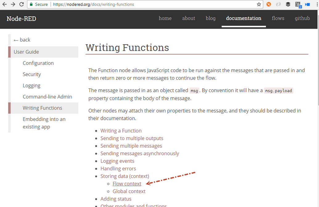 Storing data in a flow function (persistent/context data) - Node-RED - OptoForums